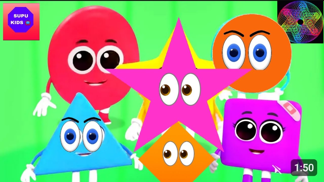 Five little shapes jumping on the bed and more Nursery rhymes for kids ...