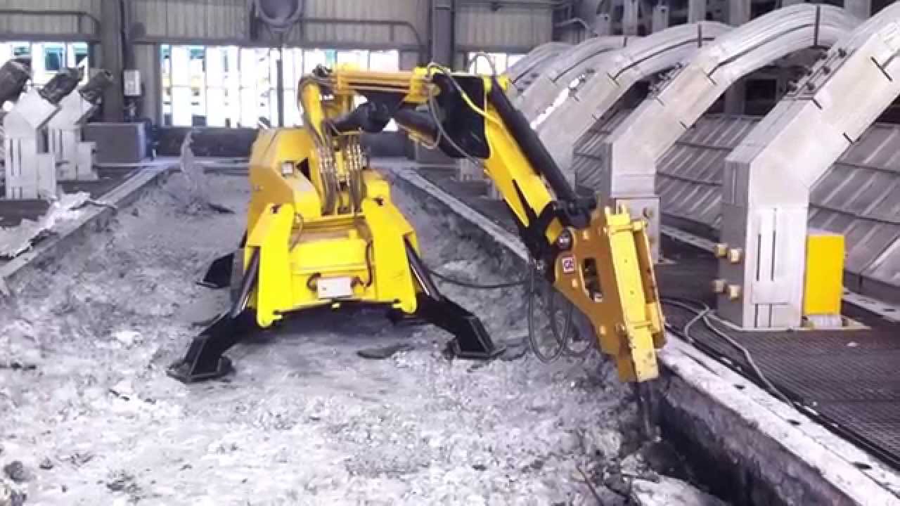 GTC45D demolition robot in worksite - YouTube