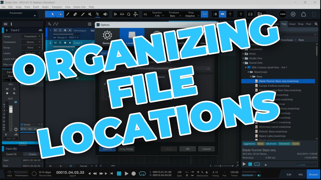 Presonus Studio One File Locations - Organizing your Files and Songs ...