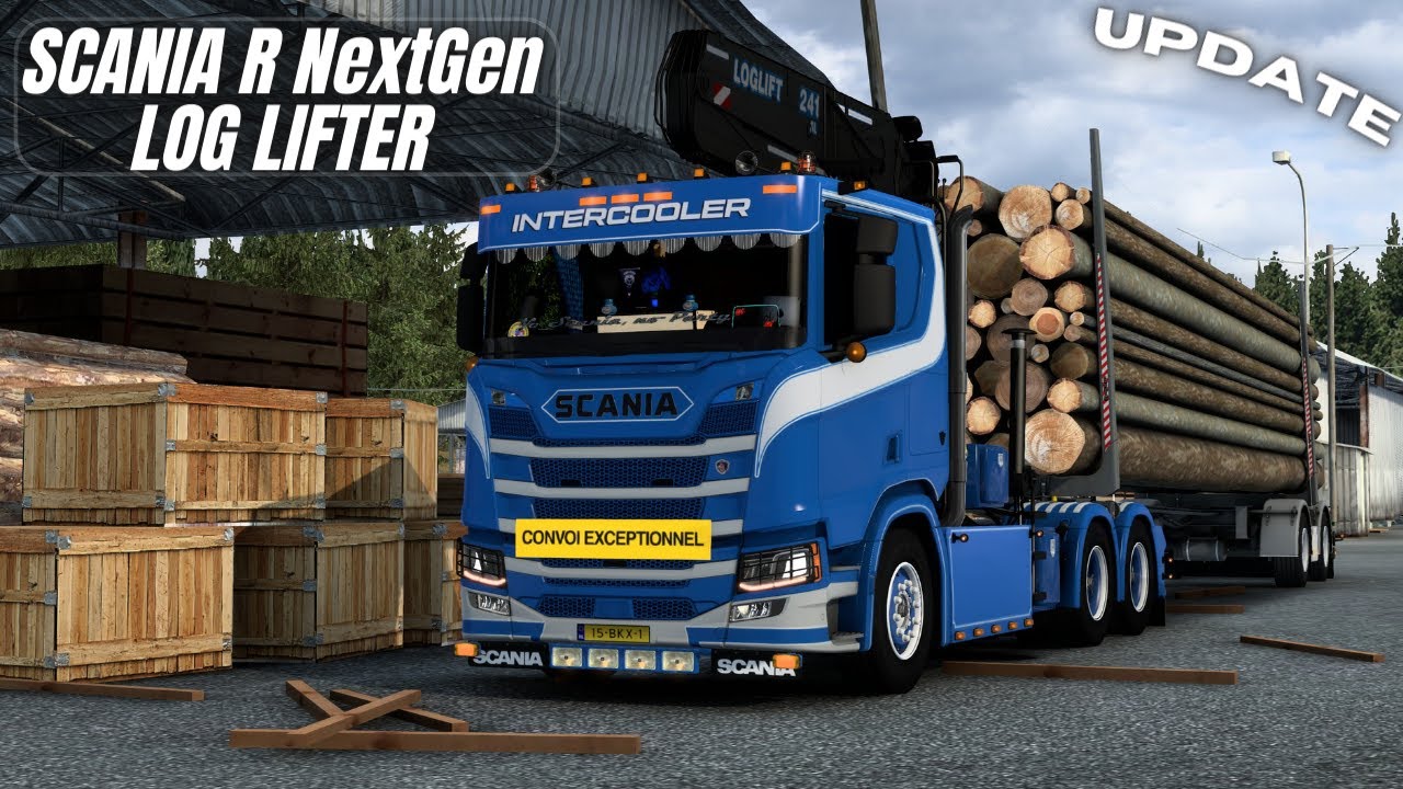 [ ETS2 1.47 ] SCANIA R Next-Gen | LOG LIFTER + TRAILER | GRUMIER ...