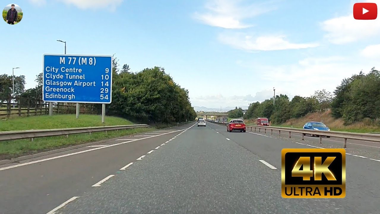 M77 Glasgow - Driving Kilmarnock to Glasgow, Scotland #glasgow # ...