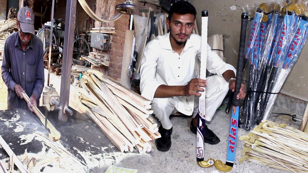 Amazing Process Of Making Wooden Hockey Sticks Step By Step Working ...