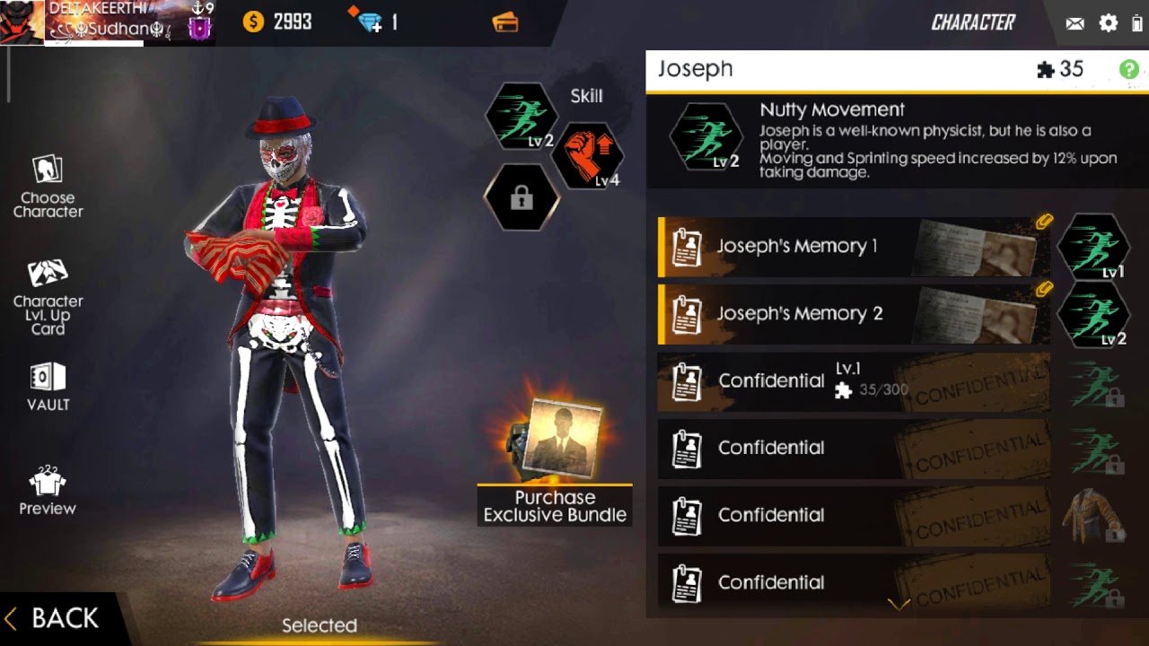 Joseph character in free fire - YouTube