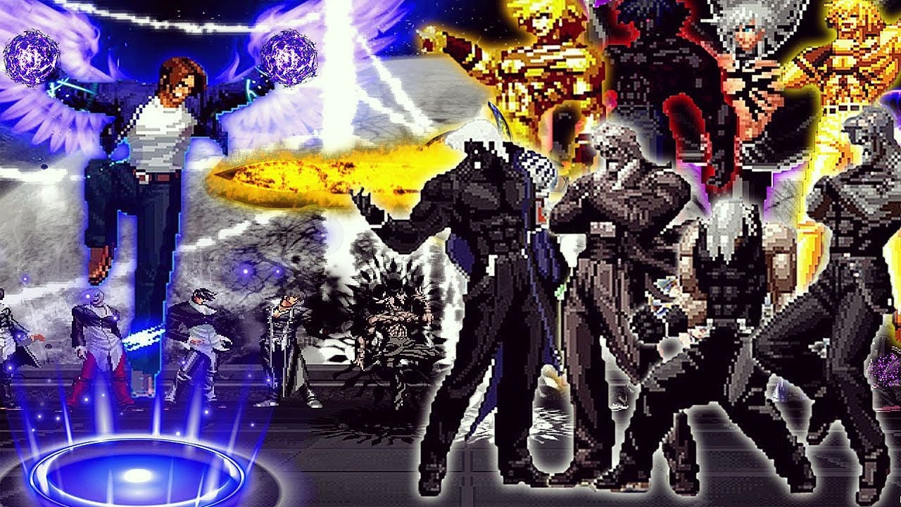 [KOF Mugen] Kyo Last Vs 8 Ultimate Bosses Team - YouTube