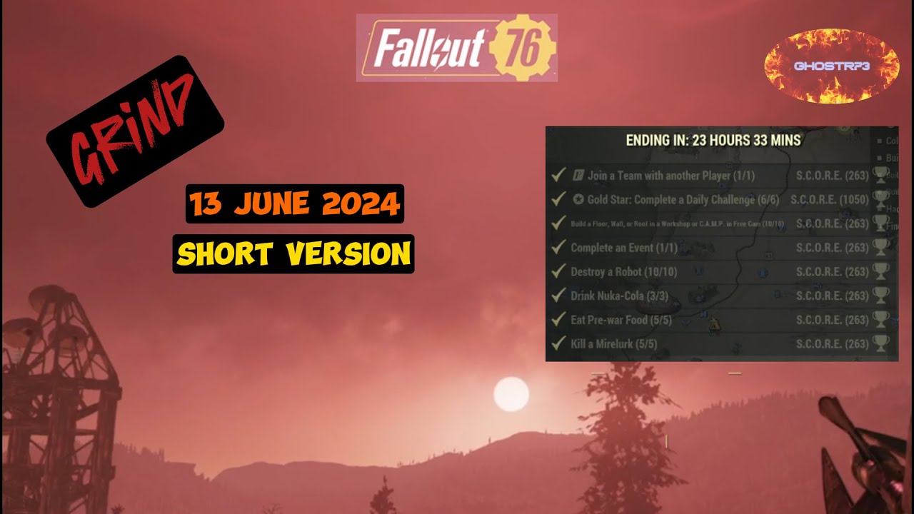 FO76 - Grind (Short Version) - 13 June 2024 (Skyline Valley - Season 17 ...