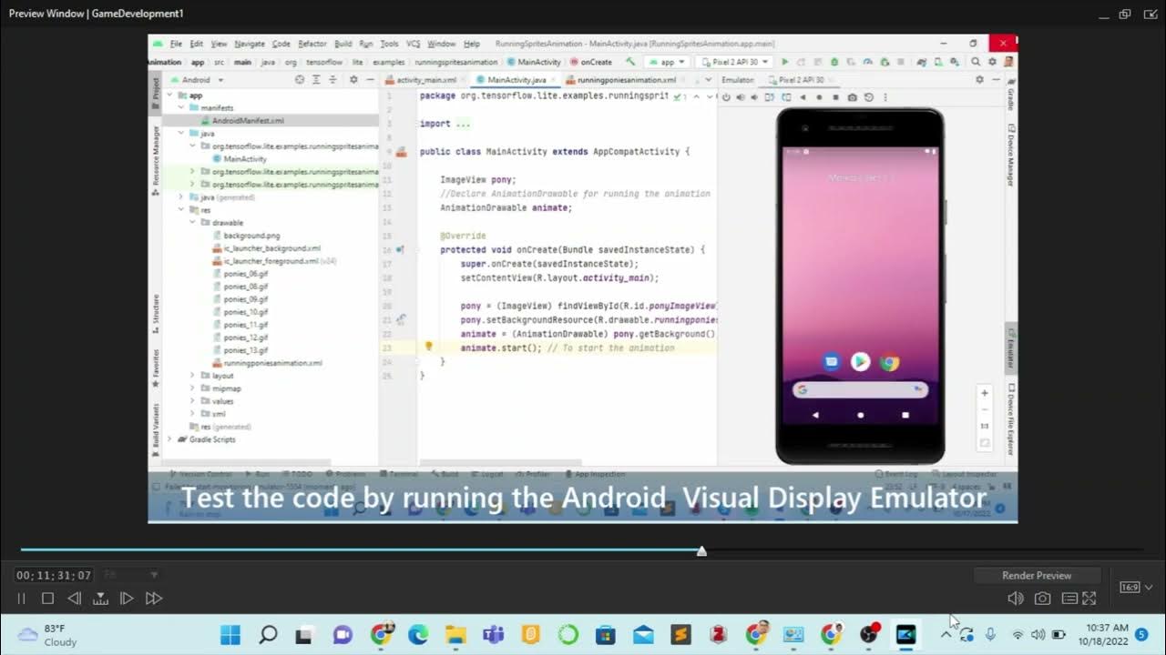 Android Studio - Game Development Sprite Animation with onTouchEvent() Part 1 - YouTube
