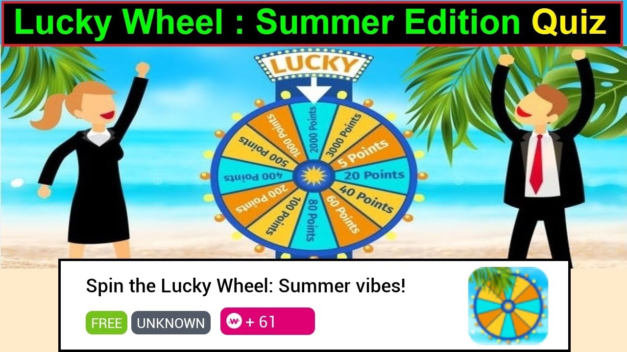 Spin the lucky wheel:Summer Vibes Quiz | Lucky Wheel : Summer Edition ...