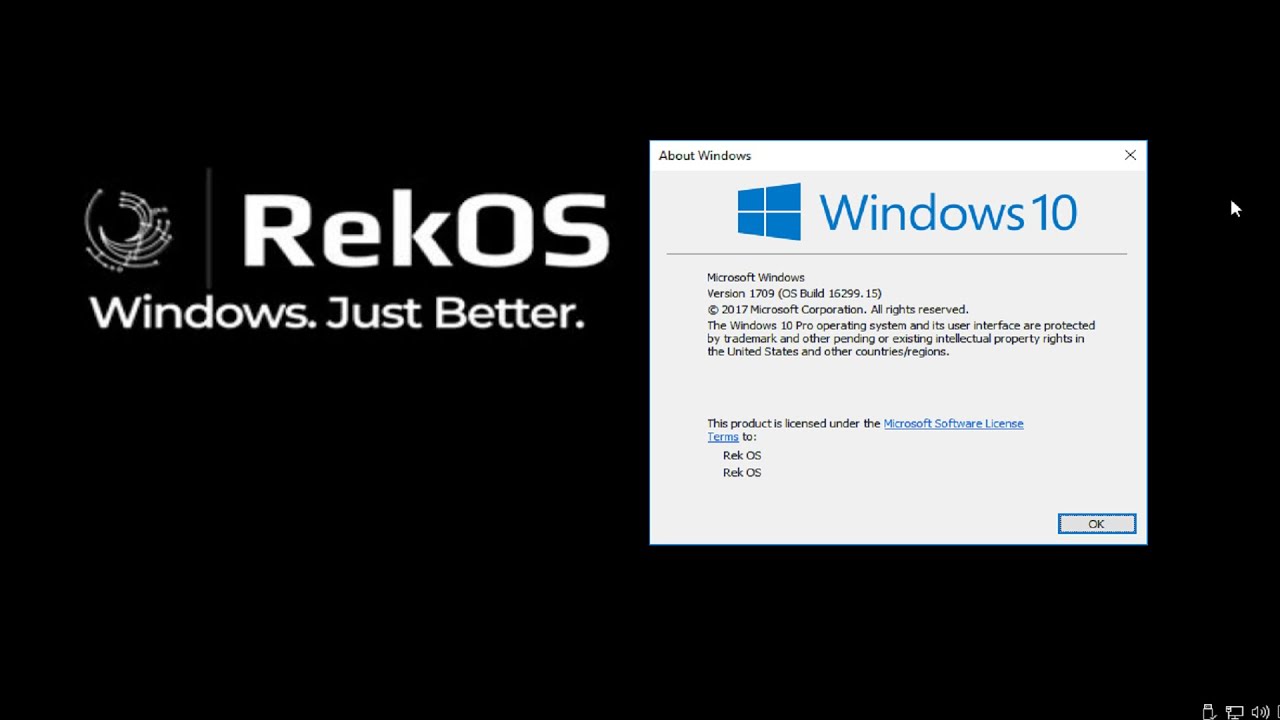 RekOS v0.4 (windows 10 Lite Edition) - YouTube