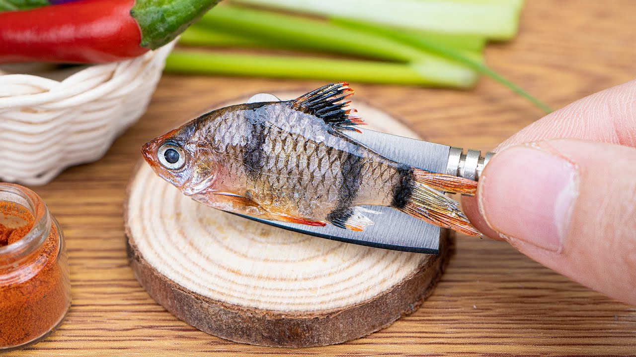 Tasty Miniature Crispy Fish Fry With Chili Sauce | ASMR Cooking Mini ...