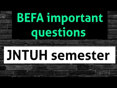 BEFA important questions || JNTUH important questions - YouTube
