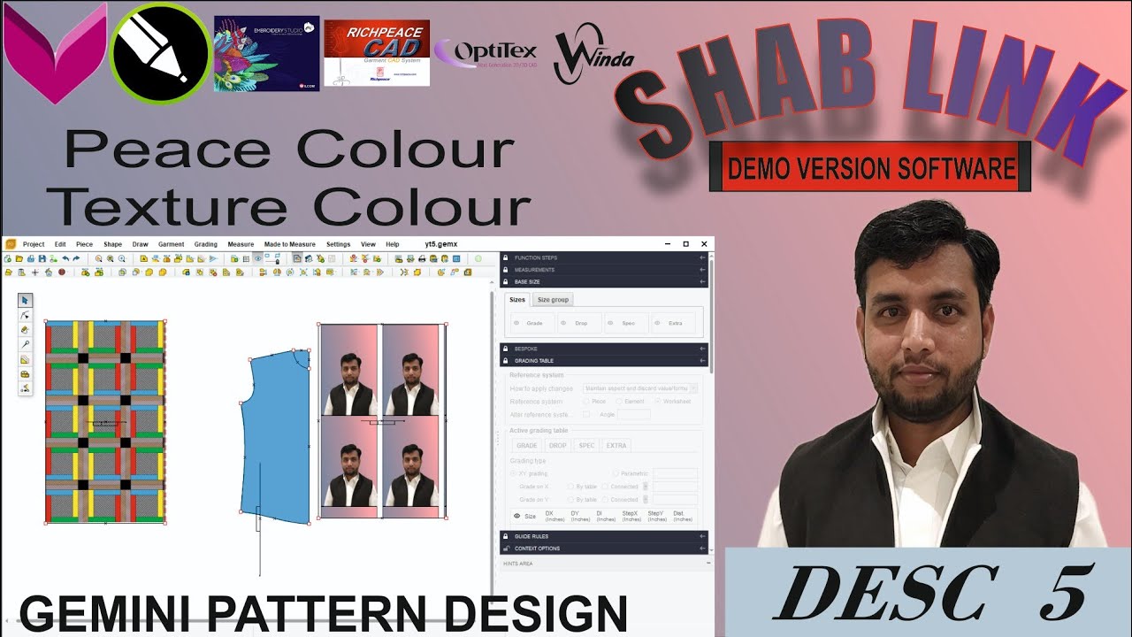 Desc 5 | Peace Colour | Texture Colour | pattern making | Gemini Cad ...