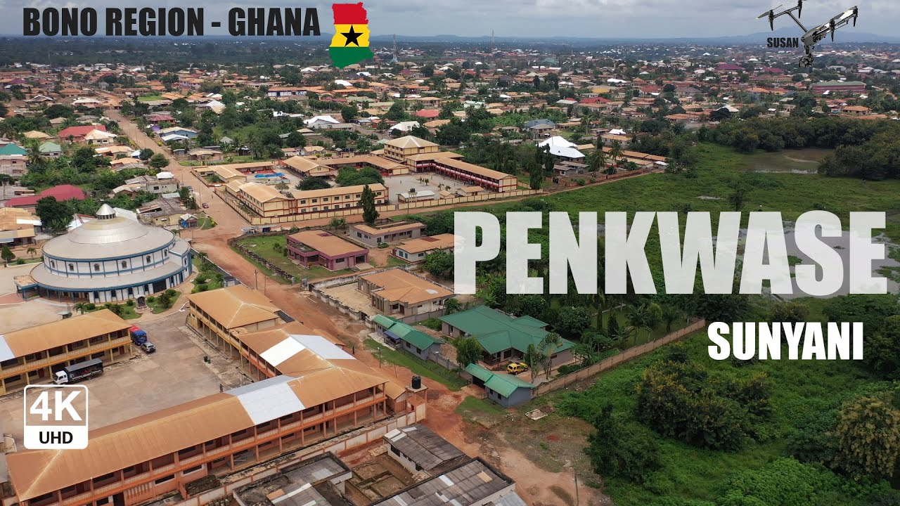 Penkwase Sunyani Aerial view in the Bono Region of Ghana 4K - YouTube