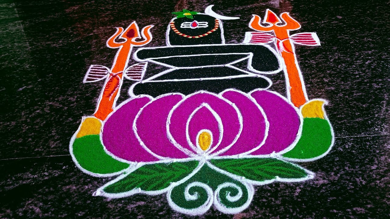 Mahashivratri Special Rangoli Designs with 7x4 dots | Shivratri muggulu ...