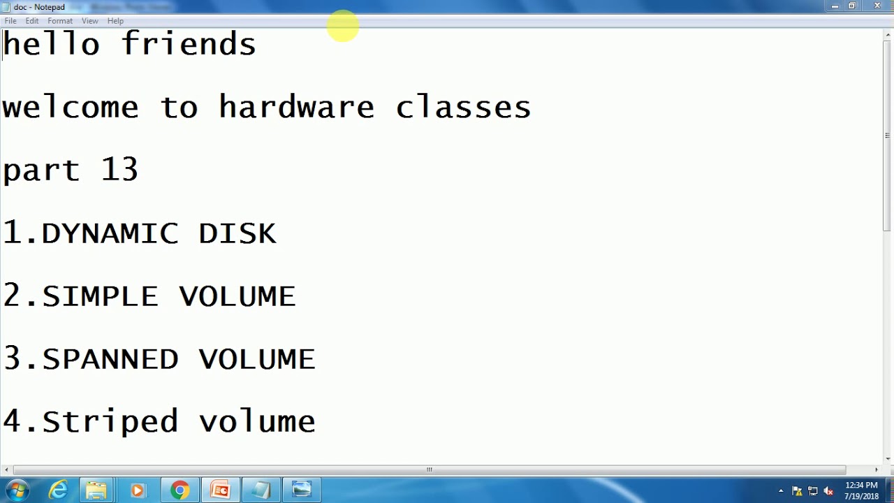 Hardware classes part 13 | dynamic disk | simple volume | spanned ...