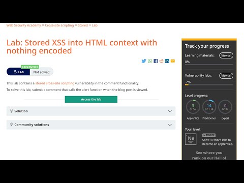 Web Security Academy | XSS | 2 - Stored HTML Context Nothing Encoded - YouTube