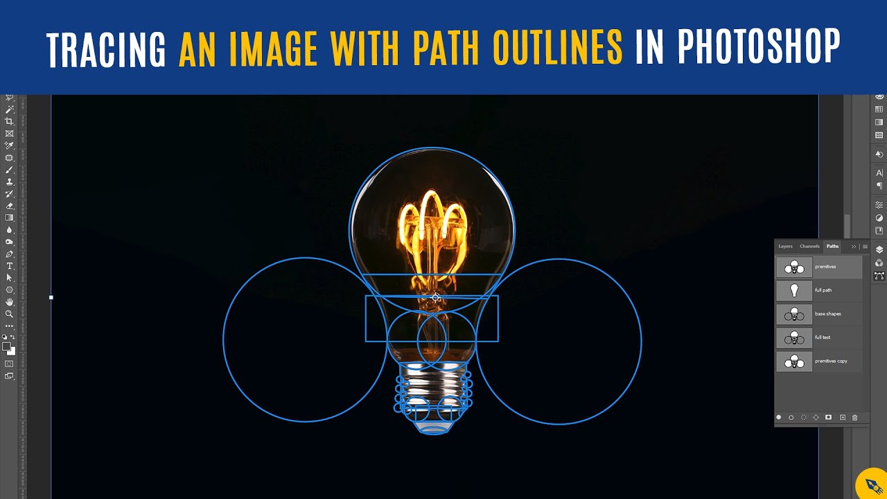 45-Tracing an image with path outlines in photoshop - YouTube