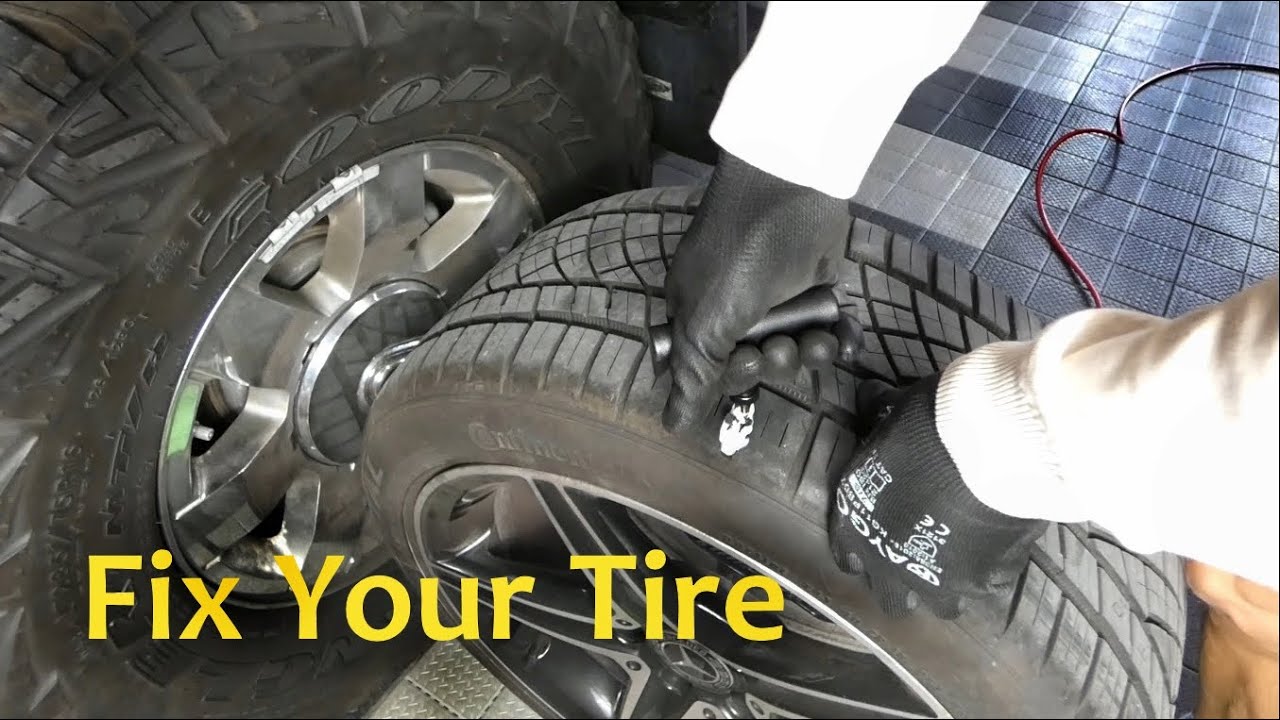 How to Repair Flat Tire Quick and Easy with Tire Plug - YouTube