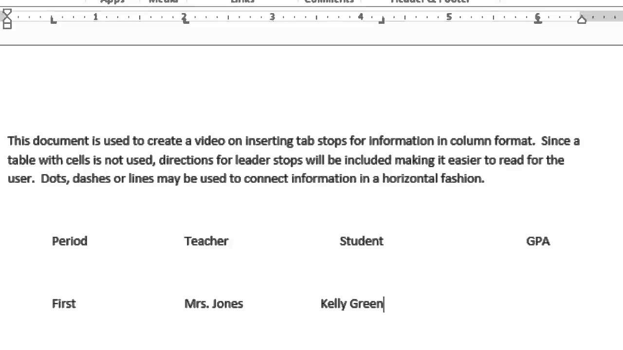 Word 2013 Tab Stops And Leading Tab Stops YouTube Word 2013 Tab Stops And Leading Tab Stops YouTube