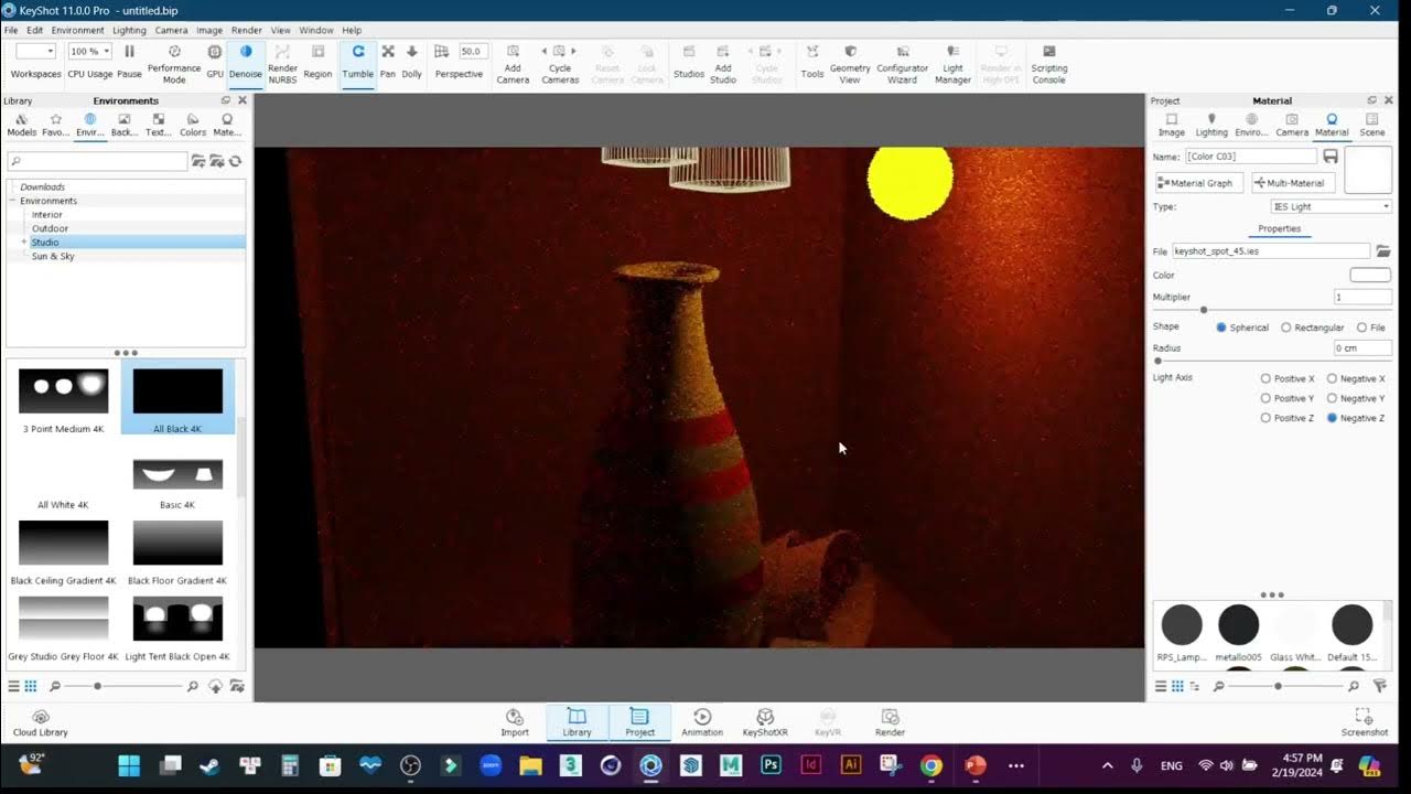 How to add light in keyshot fast and easy - YouTube