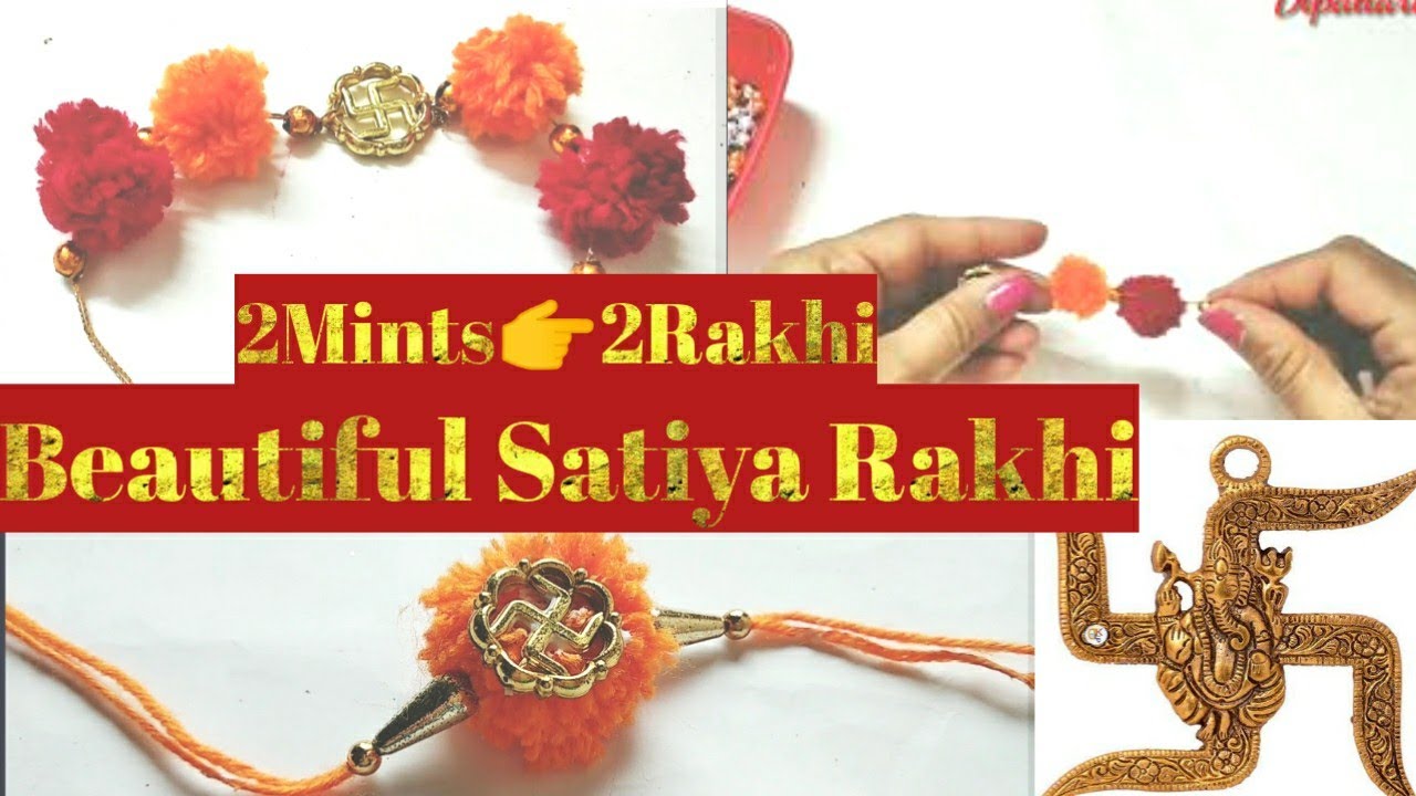 DIY//Best ideas to make Rakhi || How to make beautiful satiya rakhi at ...