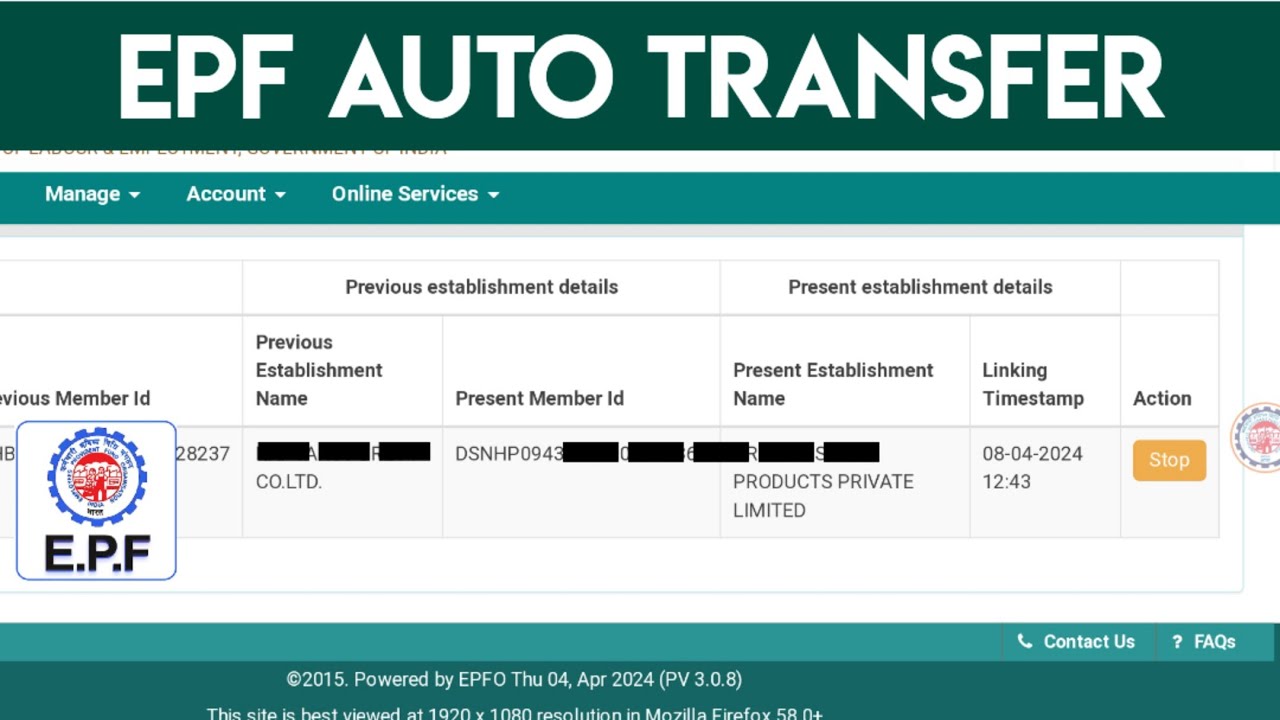 EPF Auto transfer online Telugu | - YouTube