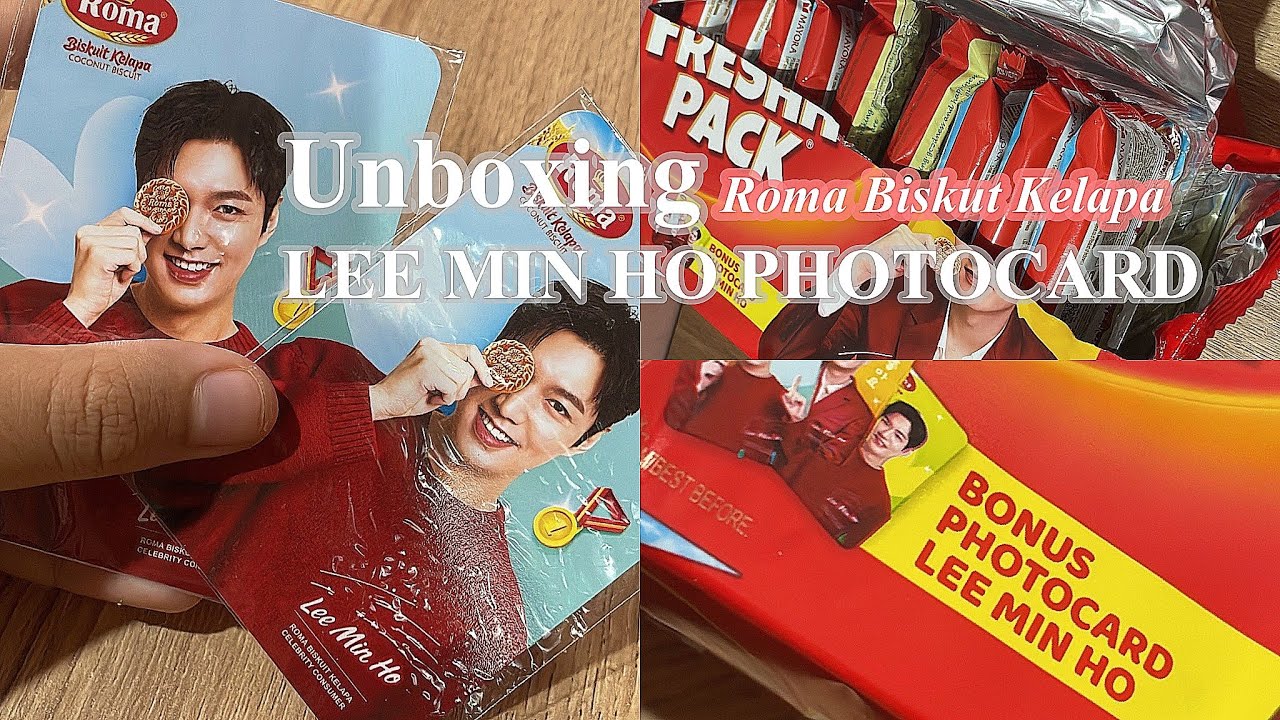 Unboxing Biskut Roma Kelapa X Lee Min Ho(free photocard) 🫶🏻🤍 - YouTube