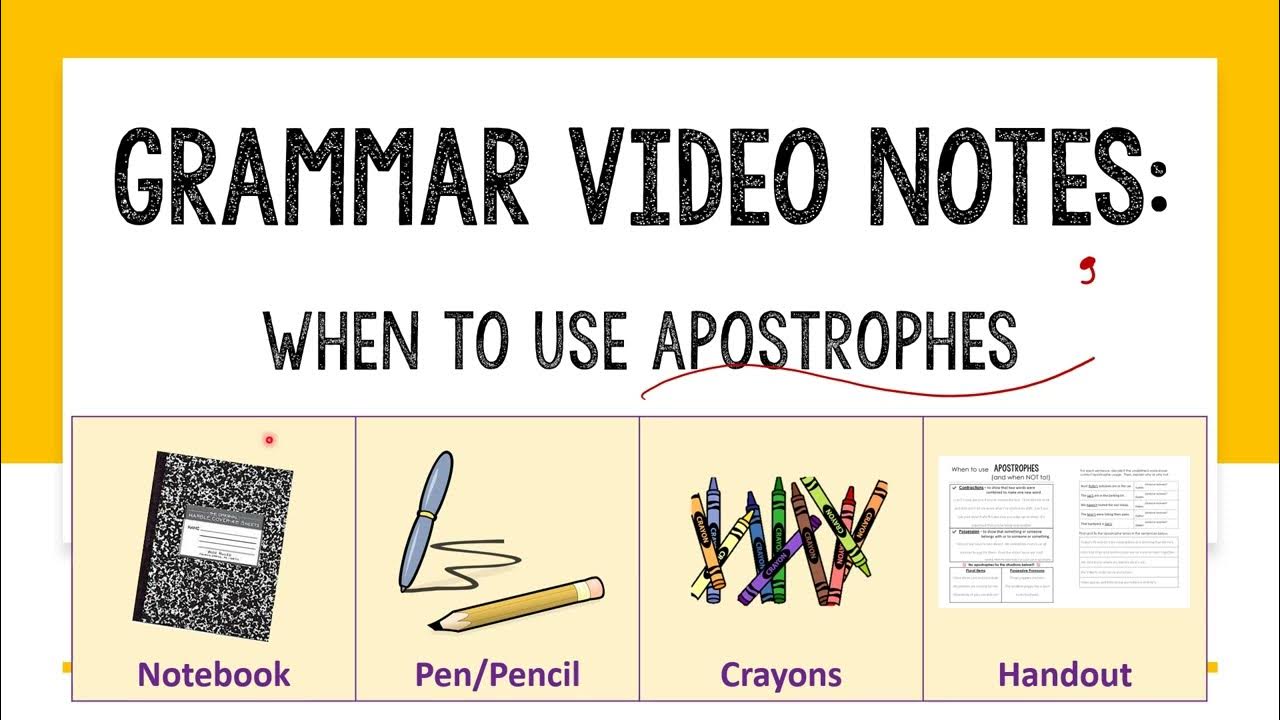 Reading Skill Video Notes - Apostrophes - YouTube