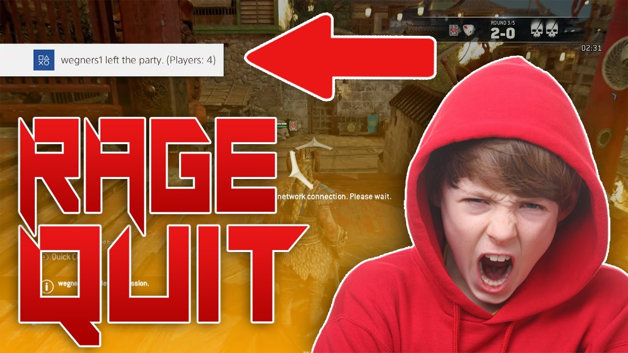 KID RAGE QUITS IN FOR HONOR (HILARIOUS) - YouTube