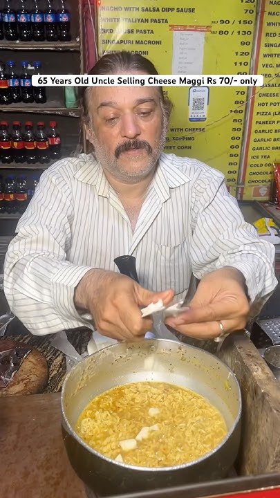 65 years old uncle selling Cheese Maggi Rs 70 only #cheese #maggi #shortsfeed #indianfood # ...