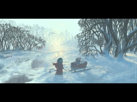 The sleigh trip - Christmas card in MyPaint and GIMP - YouTube