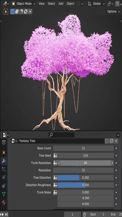 Stylized Fantasy Free Blender Tree Generator #blendertutorial #shorts # ...