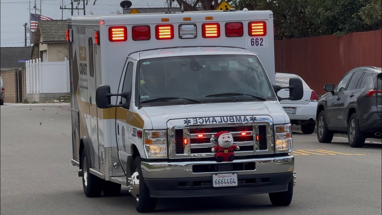 Oxnard Fire Department Engine 81 & Gold Coast Ambulance 662 Responding ...