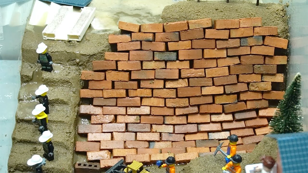 Dam Breach Experiment Lego Tsunami destroyed Brick Dam and flooding ...