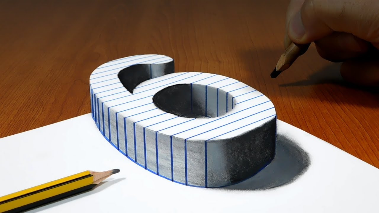Draw a Number 6 on Line Paper 3D Trick Art - YouTube