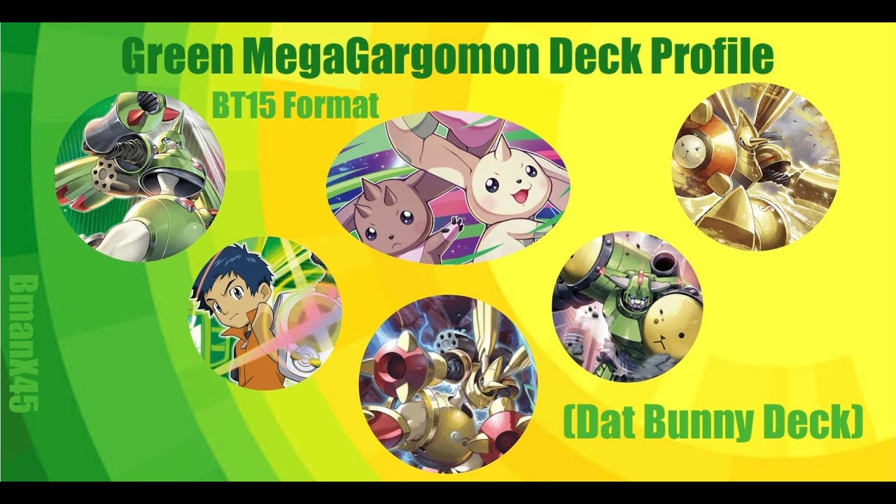 Digimon TCG: Green MegaGargomon Deck Profile BT15 Format - YouTube