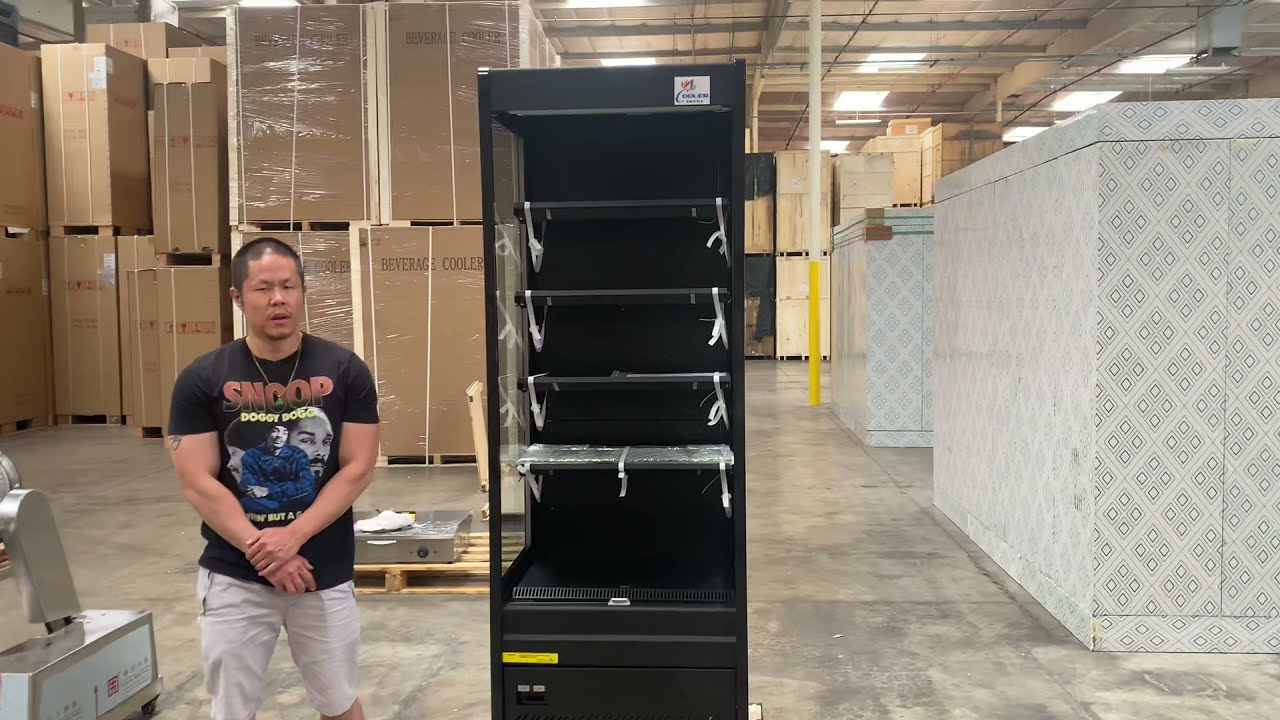 Dual Service Open Air Display Case Merchandiser Glass Side Panel ...