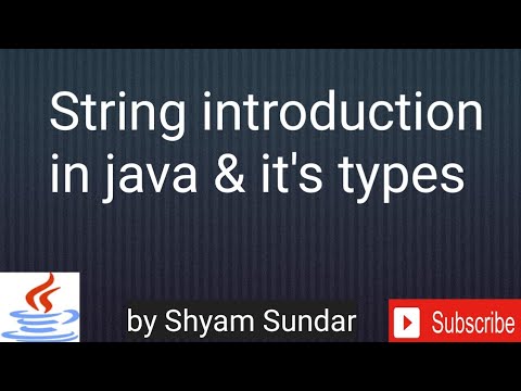 String introduction in java & types || Shyam Sundar - YouTube
