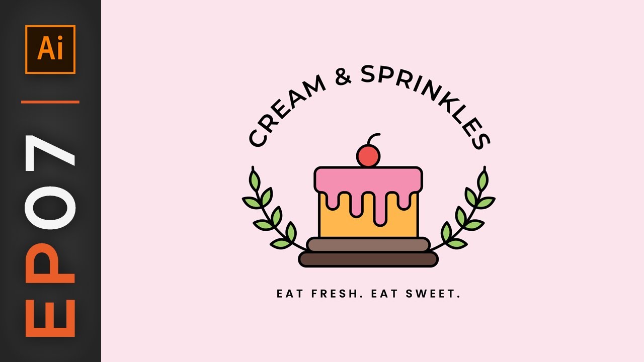 Logo Design For Cake Shop (Sketch to Illustration) | Adobe Illustrator ...