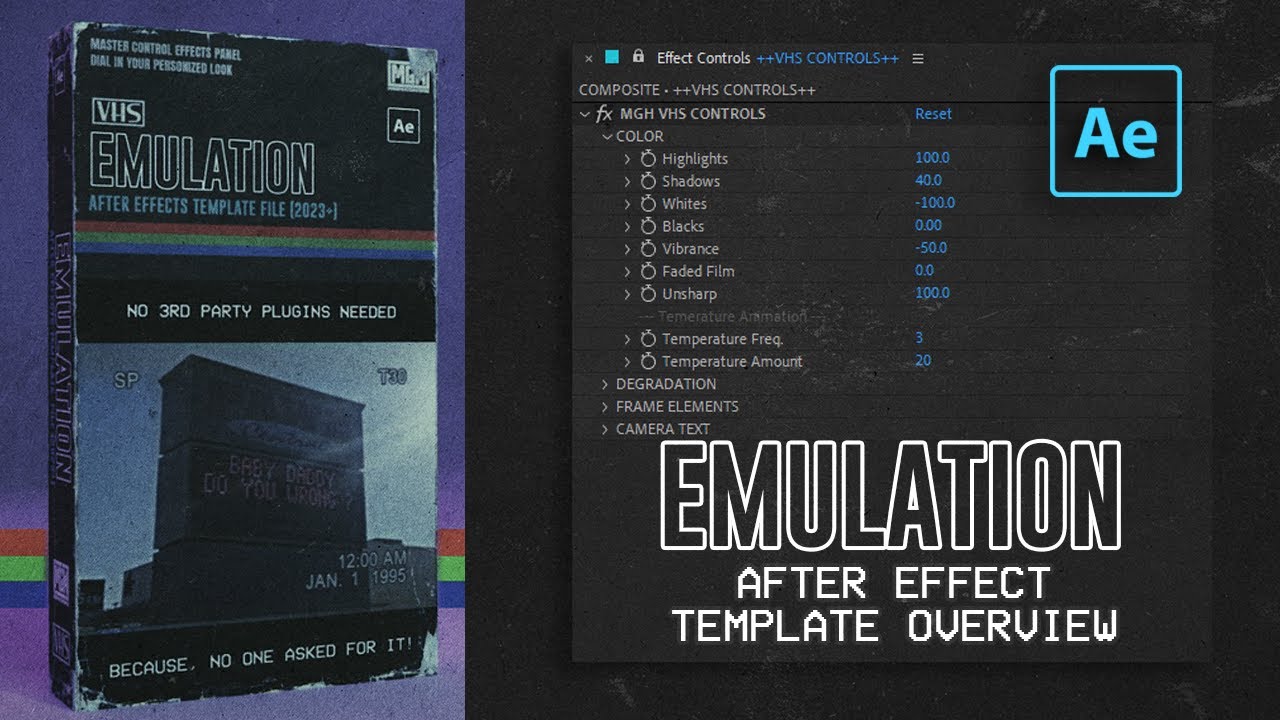 MGH VHS Emulation AFTER EFFECTS Template Overview - YouTube