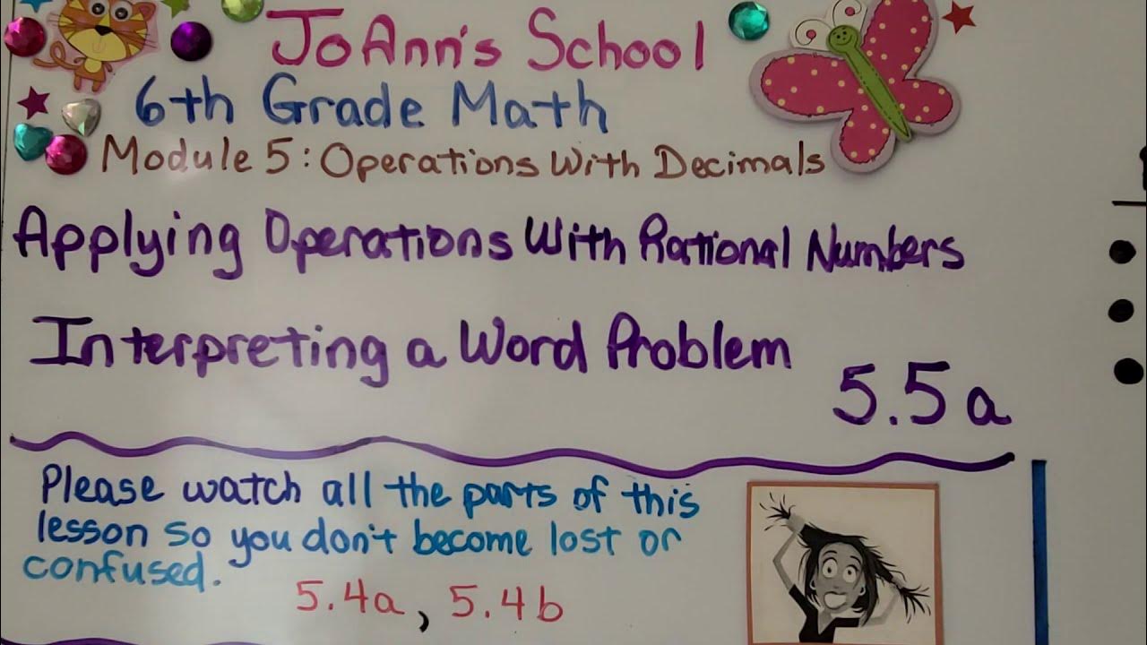 6th Grade Math 5.5a, Applying Operations With Rational Numbers ...