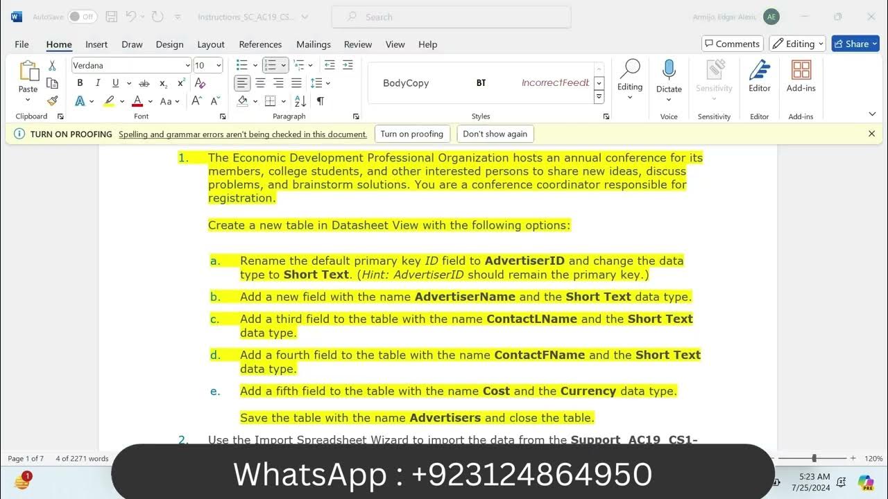 Shelly Cashman Access 2019 | Modules 1-3: SAM Capstone Project 1a ...