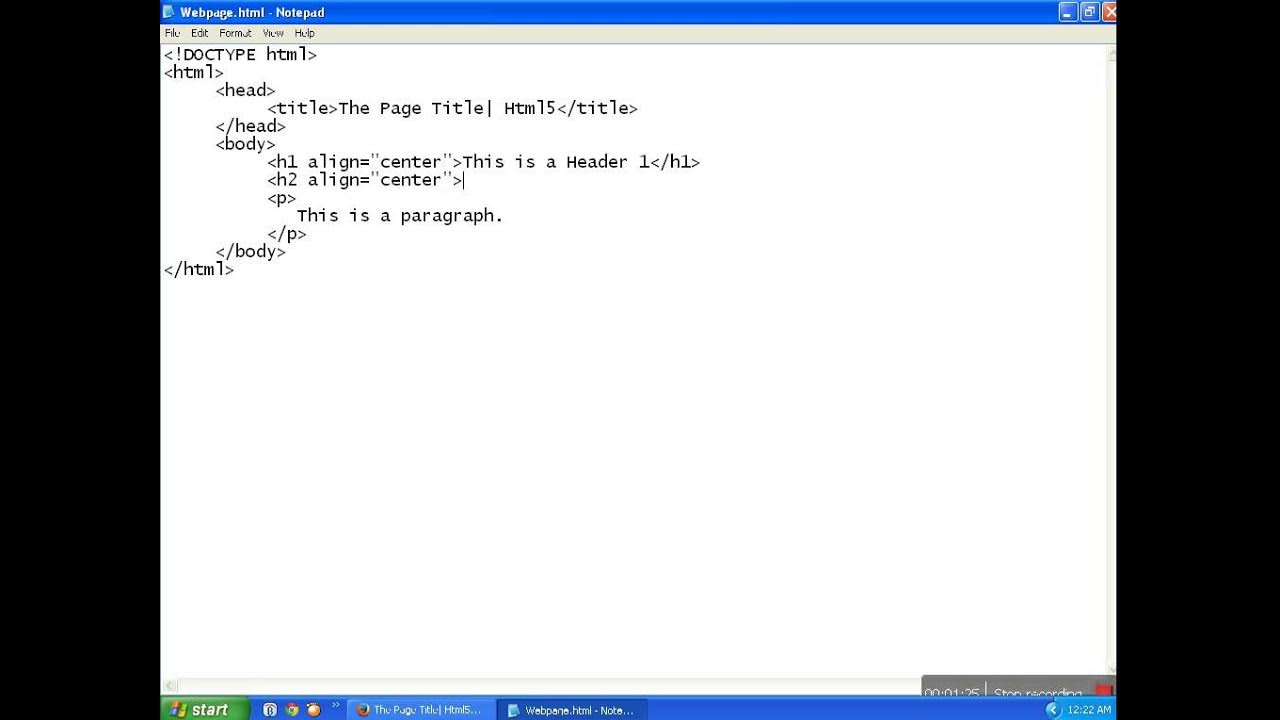 Create HTML Headers | HTML5 Tutorial | Basic Step - 2 Video For Beginners - YouTube
