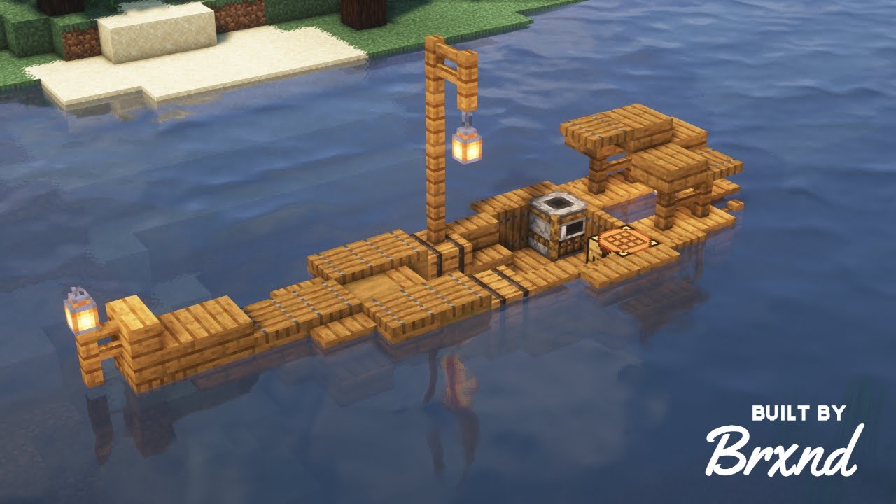 Minecraft Boat Tutorial: Small Fishing Boat - YouTube