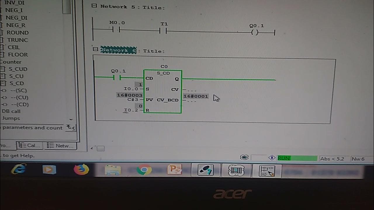 Interlocking process of two outputs using timer and counter in simatic ...