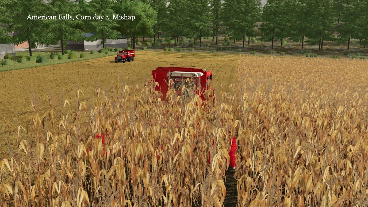Farm Sim 22, American Falls Corn day 2, Mishap - YouTube