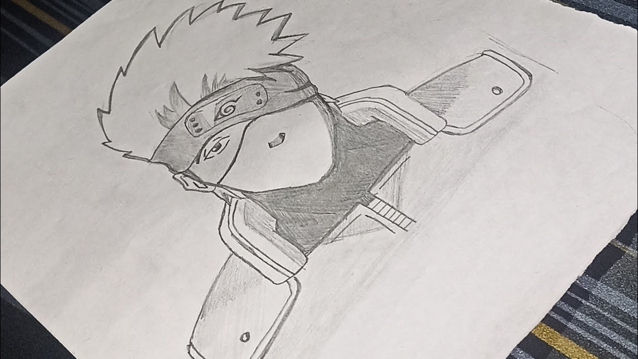 How to draw kakashi hatake (naruto master) shading drawing step by step ...