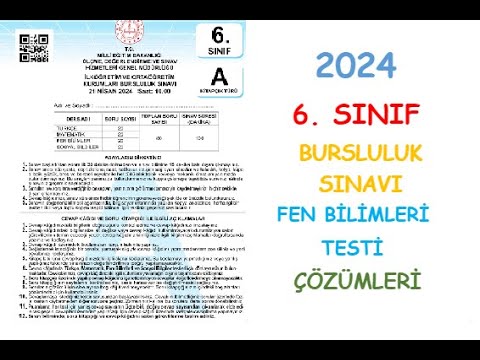 2024 6. SINIF BURSLULUK SINAVI FEN BİLİMLERİ TESTİ ÇÖZÜMLERİ