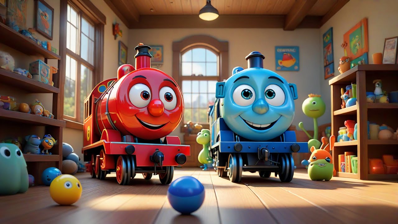 Two Toy Trains Go Choo Choo Choo | Fun Train Song for Kids | Nursery ...