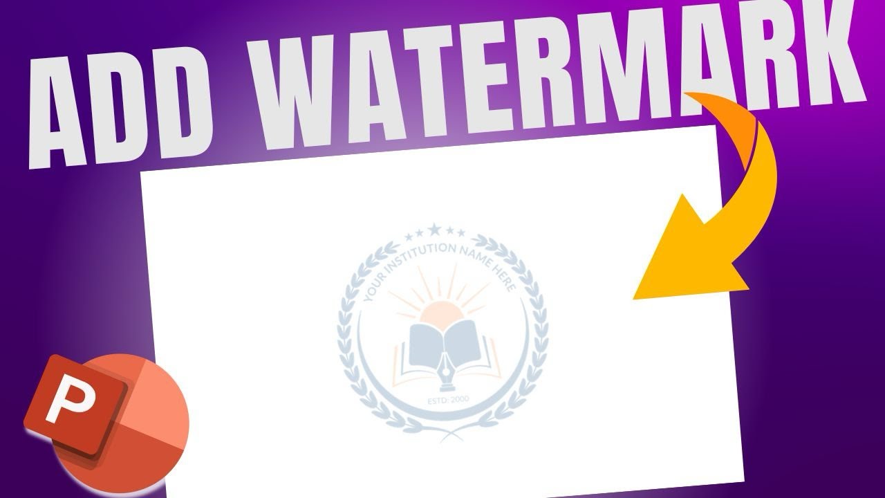 How do you add a watermark to every slide? - YouTube