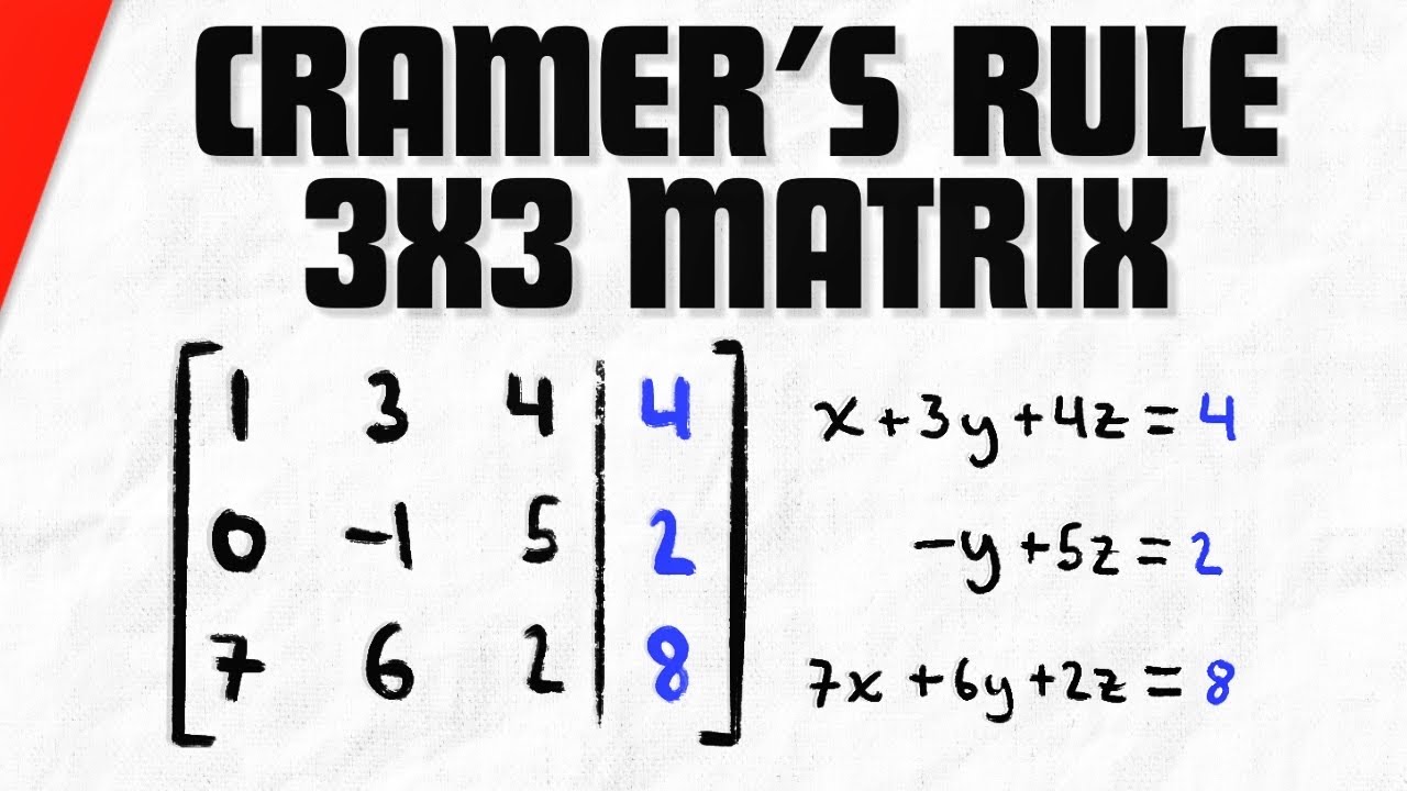 Cramer s Rule With 3x3 Matrix Linear Algebra Exercises YouTube Cramer s Rule With 3x3 Matrix Linear Algebra Exercises YouTube
